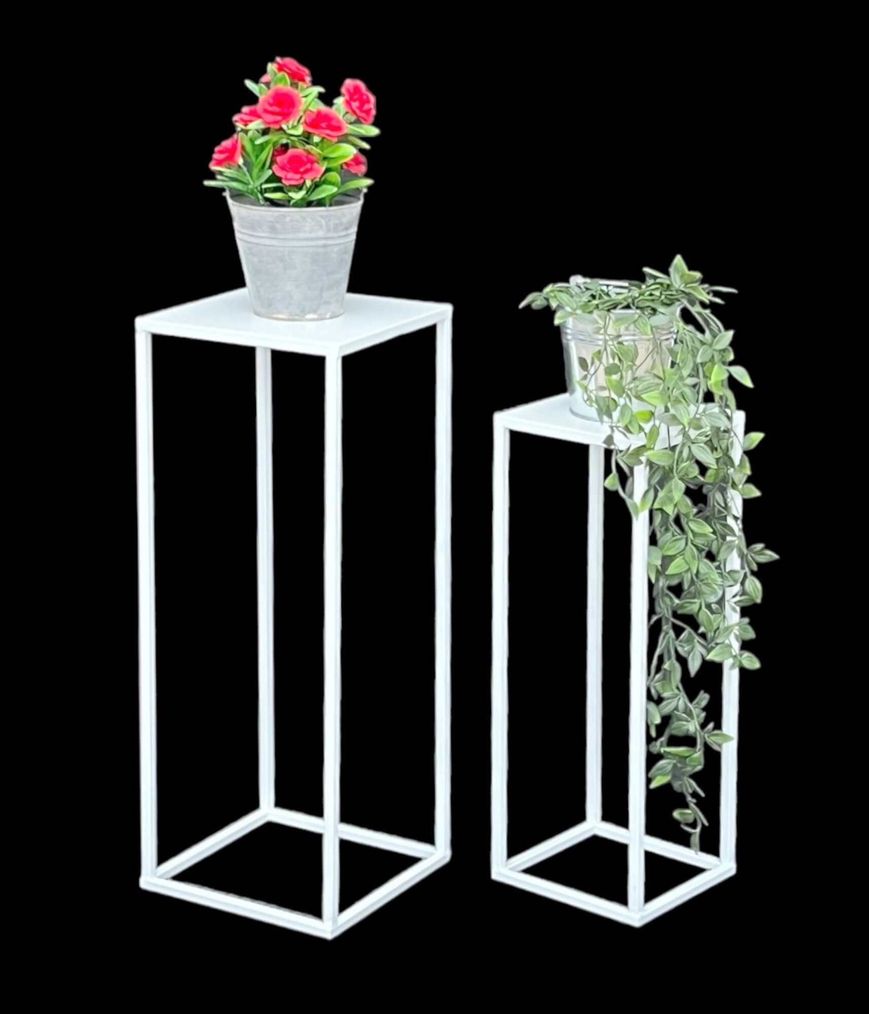 DanDiBo Flower Stool Metal White Angular Flower Stand Side Table 96482 ...