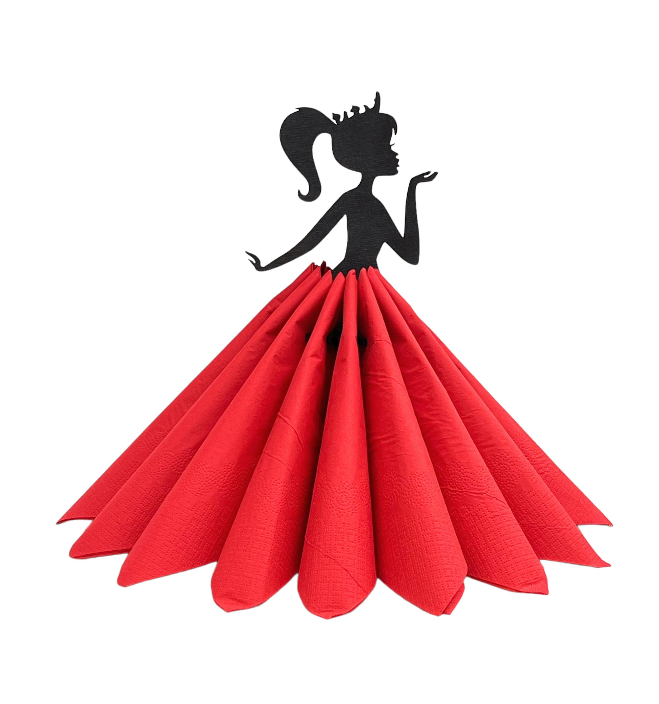 DanDiBo napkin holder black vintage wooden 28 cm napkin holder girl ...