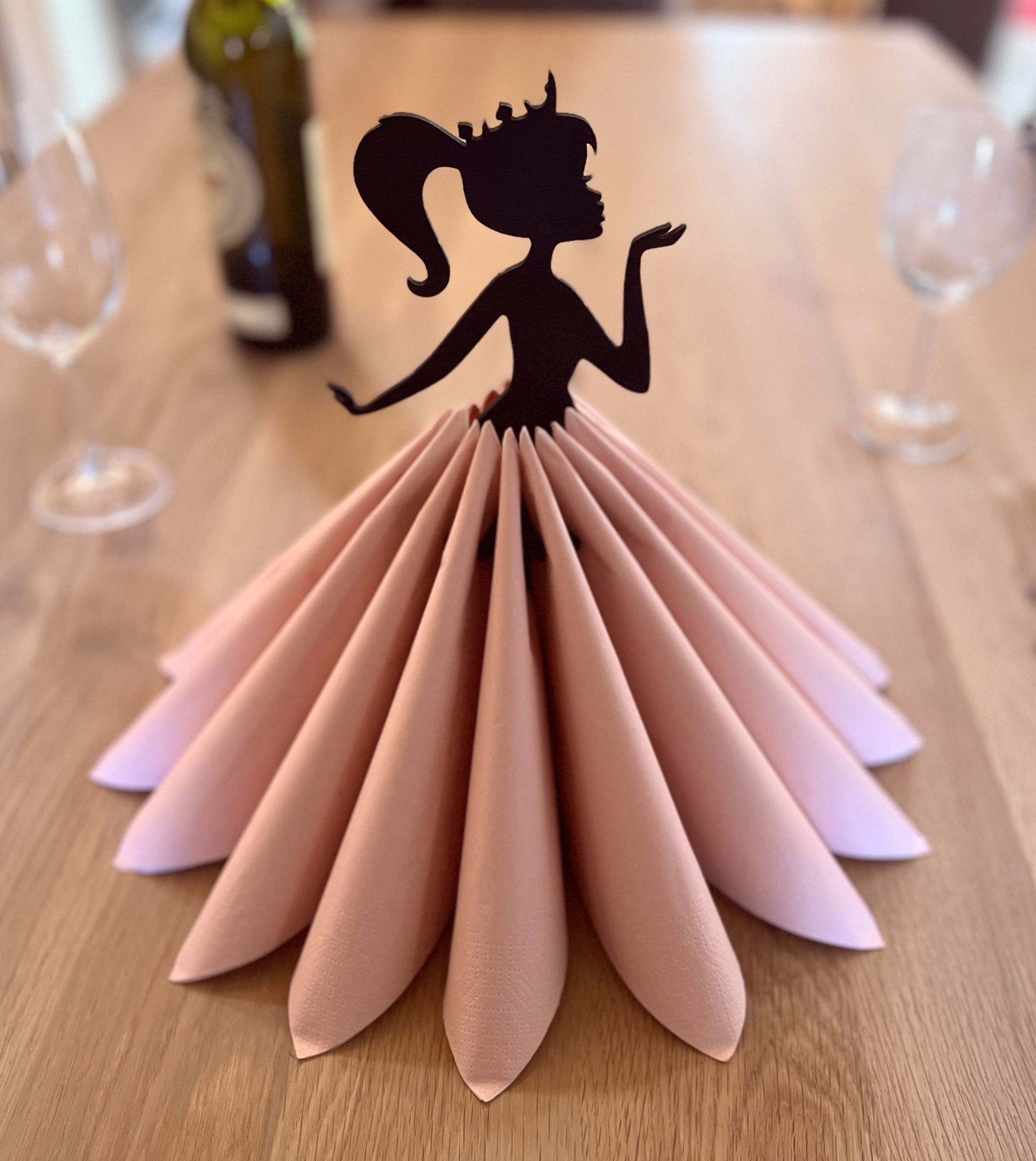 DanDiBo napkin holder black vintage wooden 28 cm napkin holder girl ...